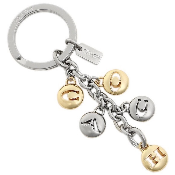 Coach | Accessories | Coach Signature Goldsilver Letters Keychain ...